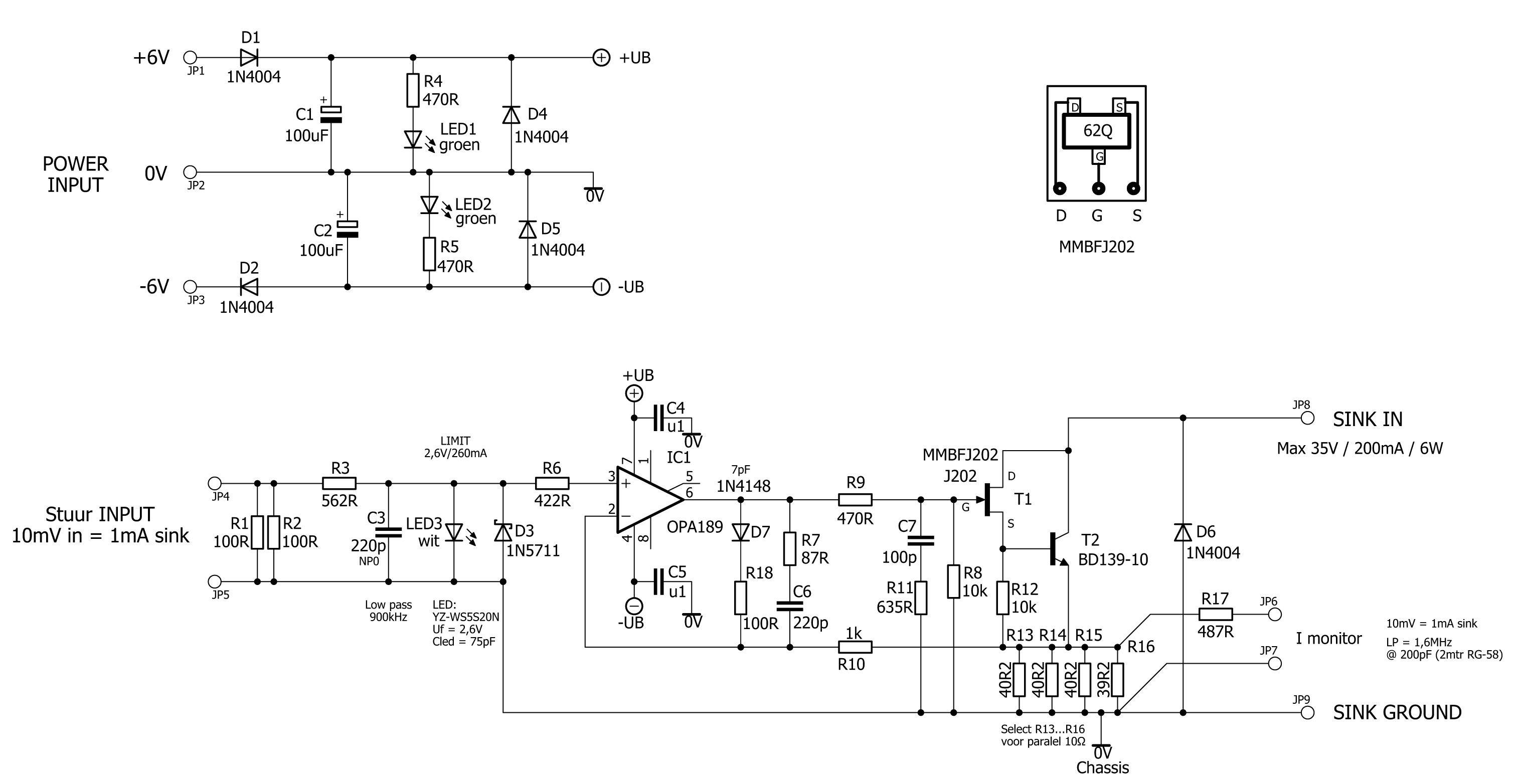 LT1001 precision current sink: Why the JFET? - Page 2